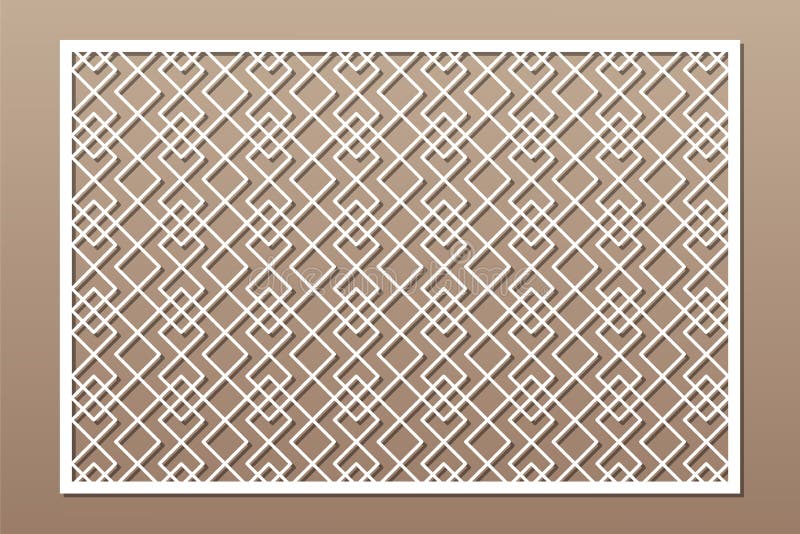 Decorative Card for Cutting. Linear Square Geometric Celtic Weave ...