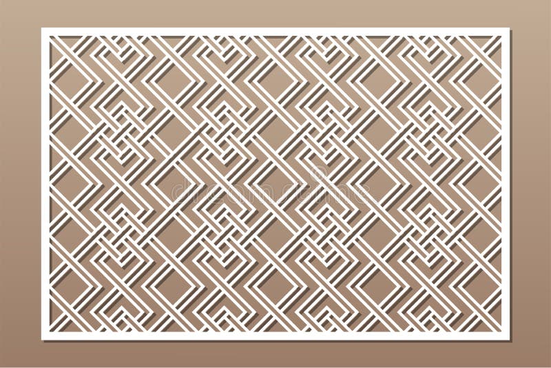 Decorative Card for Cutting. Linear Square Geometric Celtic Weave ...