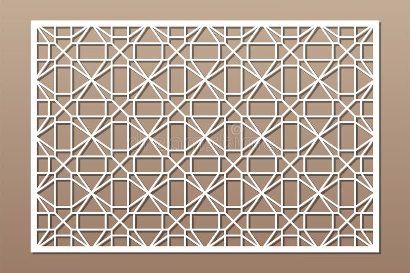 Decorative Card for Cutting. Linear Square Geometric Mosaic Pattern ...