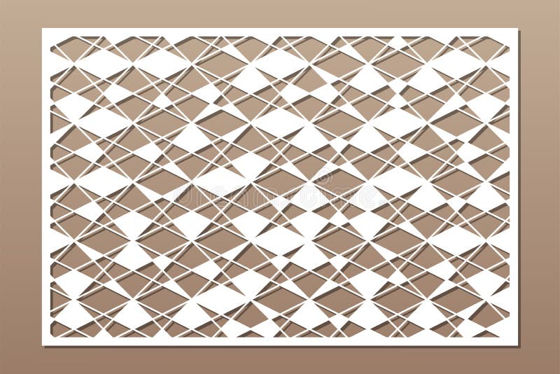 Decorative Card for Cutting. Lines Geometric Pattern. Laser Cut. Ratio ...
