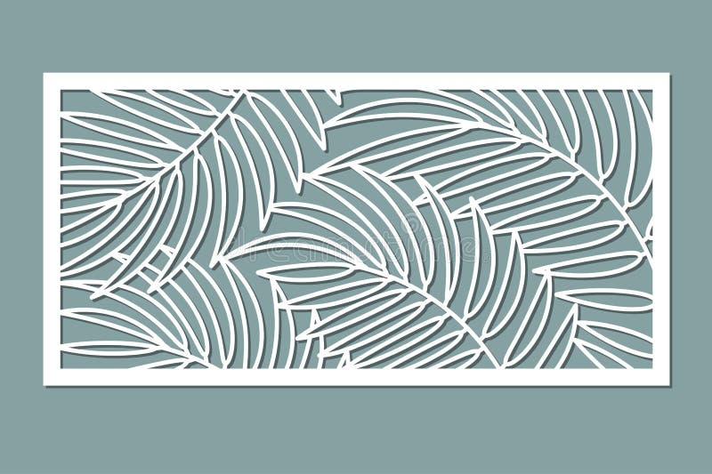 Decorative Card for Cutting. Palm Leaf Pattern. Laser Cut Stock Vector ...