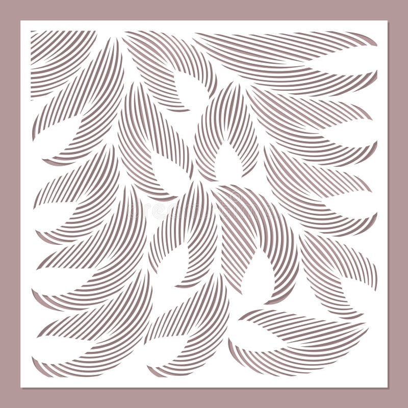 Decorative Card for Cutting. Palm Leaf Pattern. Laser Cut Stock Vector ...