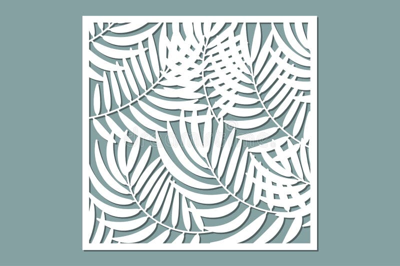 Decorative Card for Cutting. Palm Leaf Pattern. Laser Cut Stock Vector ...