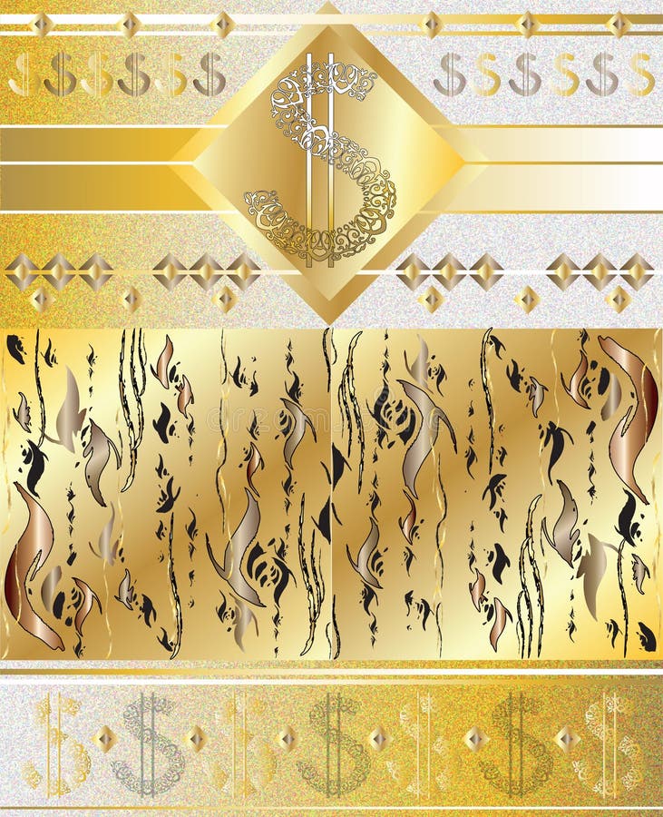 Decorative Card with Dollar Signs Stock Vector - Illustration of icon ...