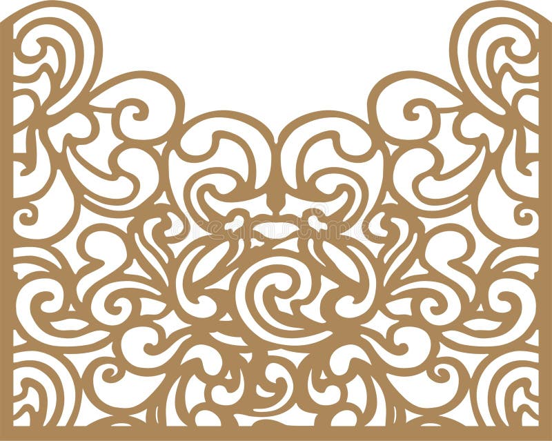 Decorative Card for Cutting. Abstract Lines Pattern. Laser Cut. Ratio 1 ...