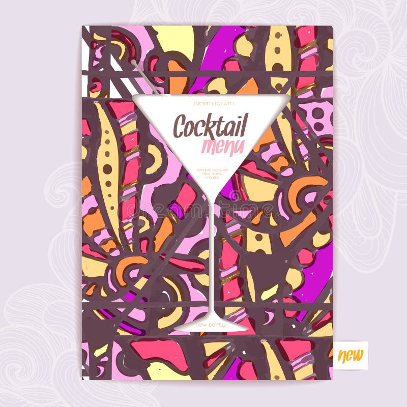 Cocktail Neon Design Menu Background Stock Vector - Illustration of ...