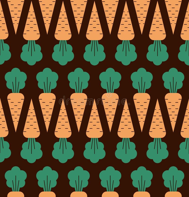 Decorative Carrot Vegetable Bright Vector Seamless Pattern Stock Vector ...