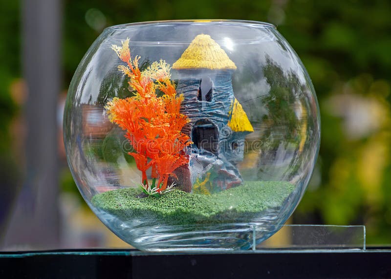 Decorative Castle in Fish Tank Stock Image - Image of tropical ...