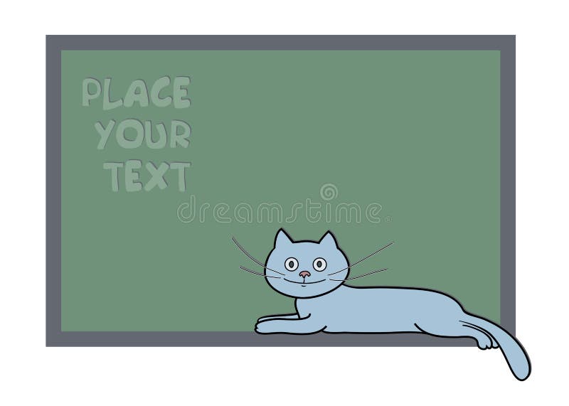 Decorative Cat with Text Frame Stock Illustration - Illustration of ...