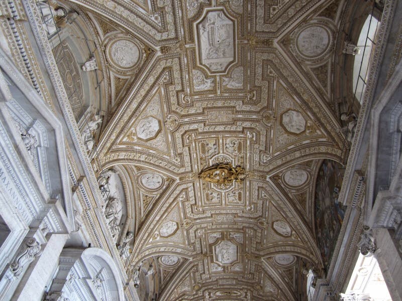 Decorative Ceiling of One of the Areas within the Sistine Chapel, Rome ...