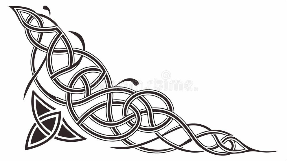 Decorative Celtic Knot Corner Design Traditional Pattern Vector Design ...