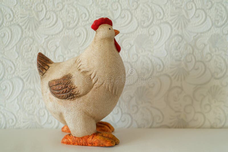 Decorative Ceramic Chicken Figurine Stock Image - Image of handicraft ...
