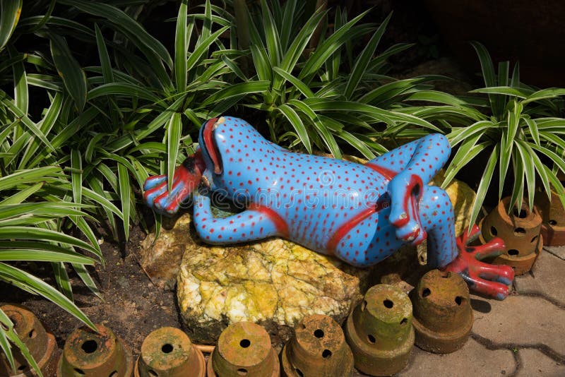 Decorative Ceramic Frog in Garden Stock Image - Image of decoration ...