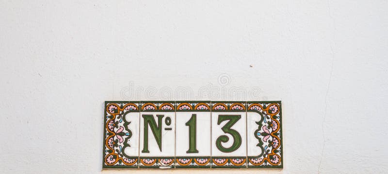 Decorative Ceramic House Number 1 Tile on the Wall, Characteristic ...