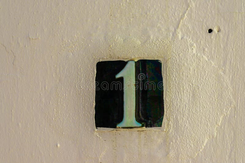 Decorative Ceramic House Number 1 Tile on the Wall, Characteristic ...