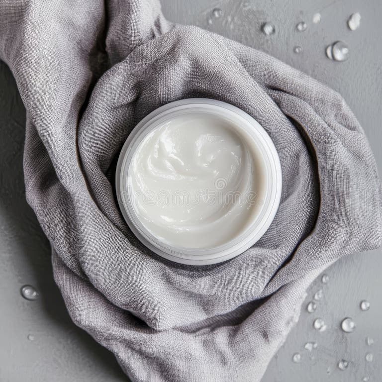 Decorative Ceramic Jar Filled with Cream-colored Substance Stock Image ...