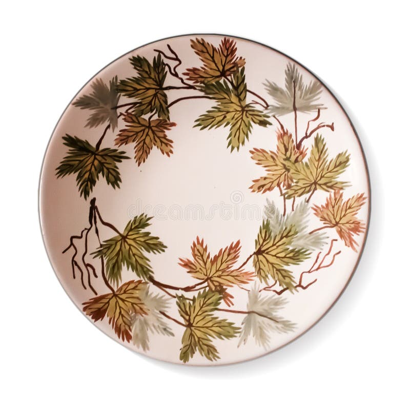 Decorative Ceramic Plate with a Painting. Floral Circular Pattern in ...