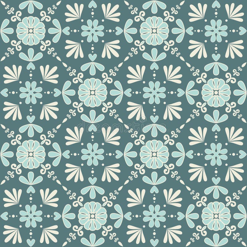 Decorative Ceramic Tile Square Shape, Blue Mint Color, Vintage Vector ...