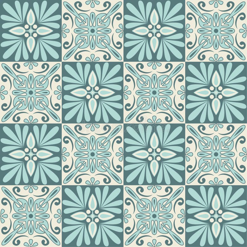 Blue Mint Azulejo Design for Ceramic Tile and Wall Design, Traditional ...