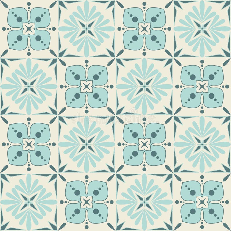 Decorative Ceramic Tile Square Shape, Trendy Blue Mint Color and Ornate ...