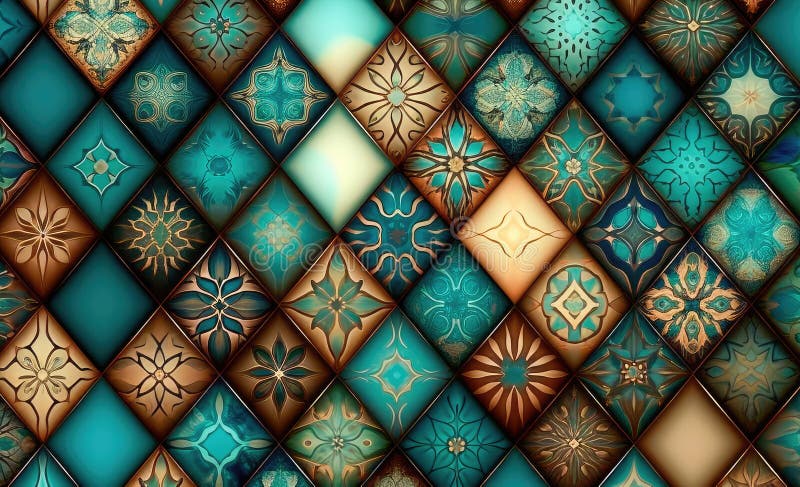 Decorative Ceramic Tiles. Seamless Colorful Stock Photo - Image of ...