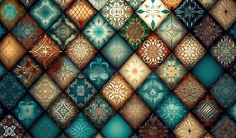 Decorative Ceramic Tiles. Seamless Colorful Stock Image - Image of ...