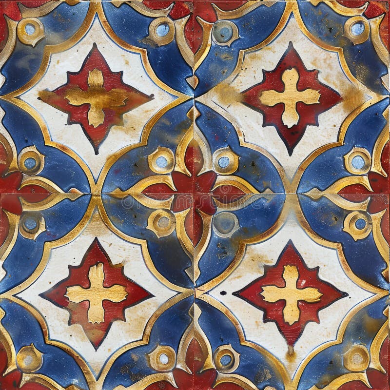Decorative Ceramic Tiles. Seamless Pattern Stock Image - Image of ...