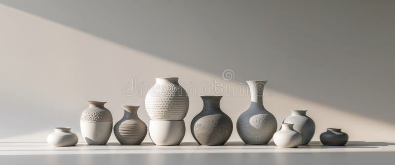 Decorative Ceramic Vases Stacked Display. Stock Image - Image of ...