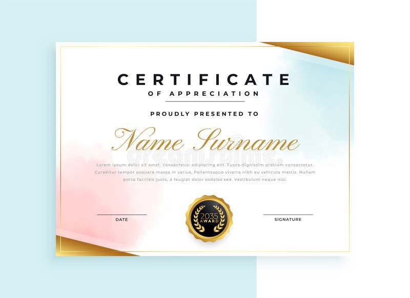 Decorative Certificate of Honor Template for Winner Recognition Stock ...
