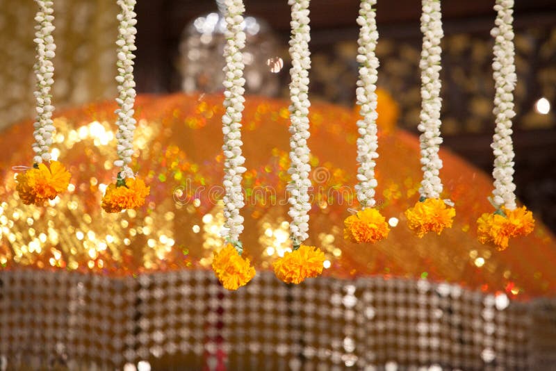 Decorative Chains for Hindu Wedding Decoration with Flowers Stock Photo ...