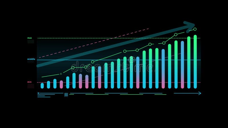 Column Graph of Development on the Alpha Channel. Stock Footage - Video ...