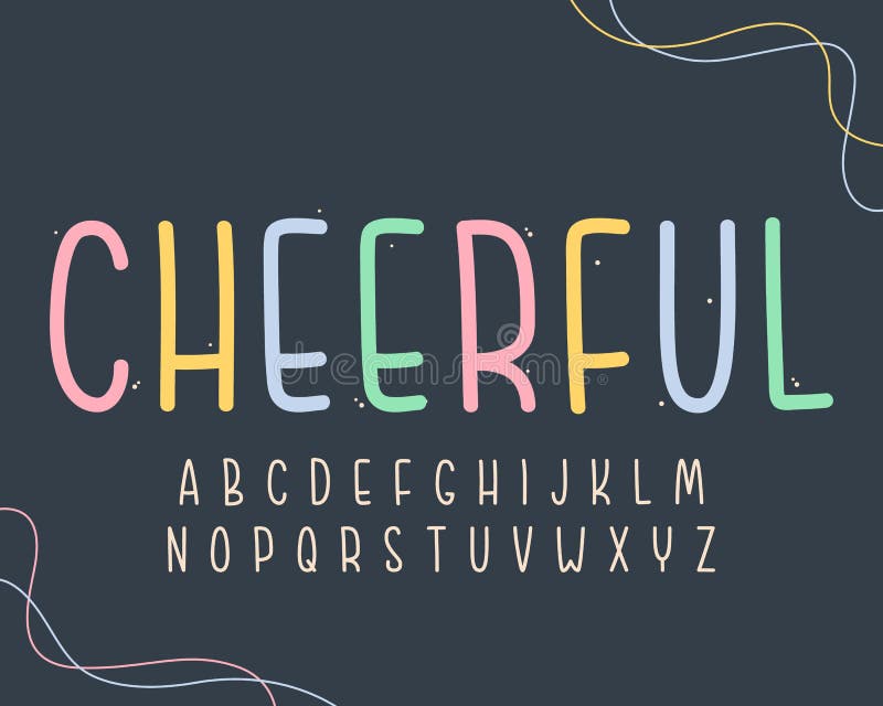 Decorative Cheerful Font and Alphabet Stock Vector - Illustration of ...