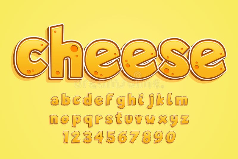 Decorative Cheese Font and Alphabet Vector Stock Vector - Illustration ...