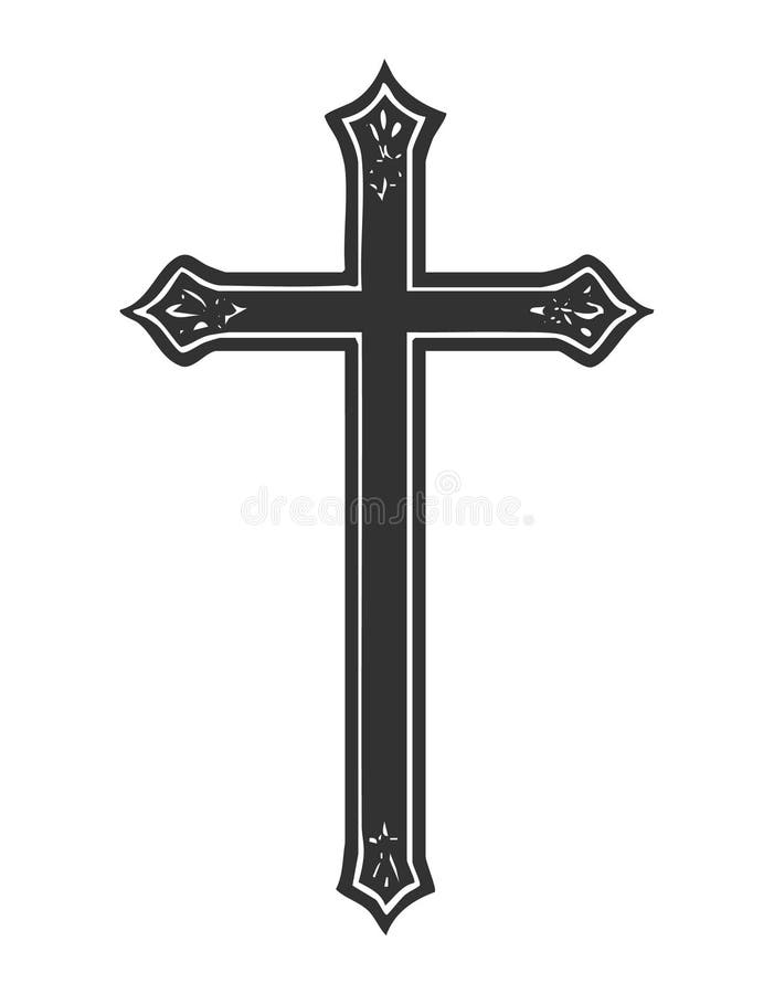 Decorative Christian Cross Design with Intricate Patterns Stock ...