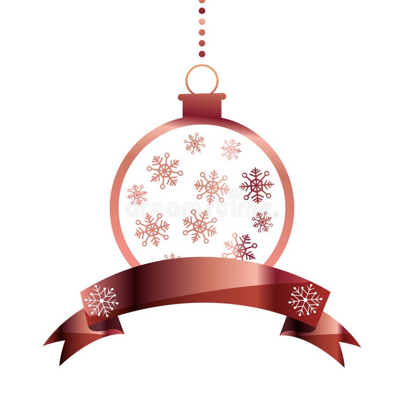 Decorative Christmas Ball Hanging Ribbon Stock Vector - Illustration of ...