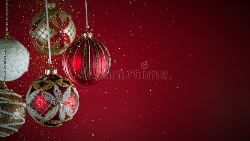 Decorative Christmas Balls with Bokeh Lights Stock Photo - Image of ...