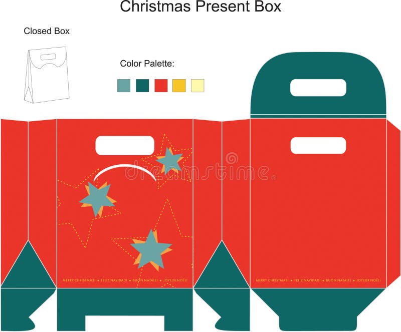 Template for Christmas Box stock vector. Illustration of festive - 22089444