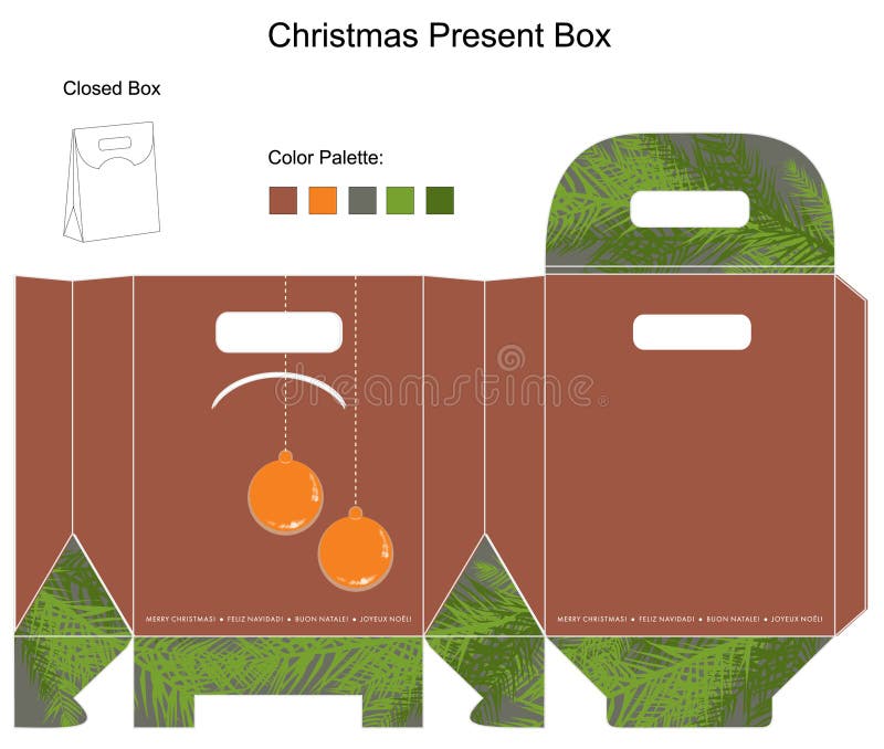 Decorative christmas box stock vector. Illustration of cartoon - 26404681
