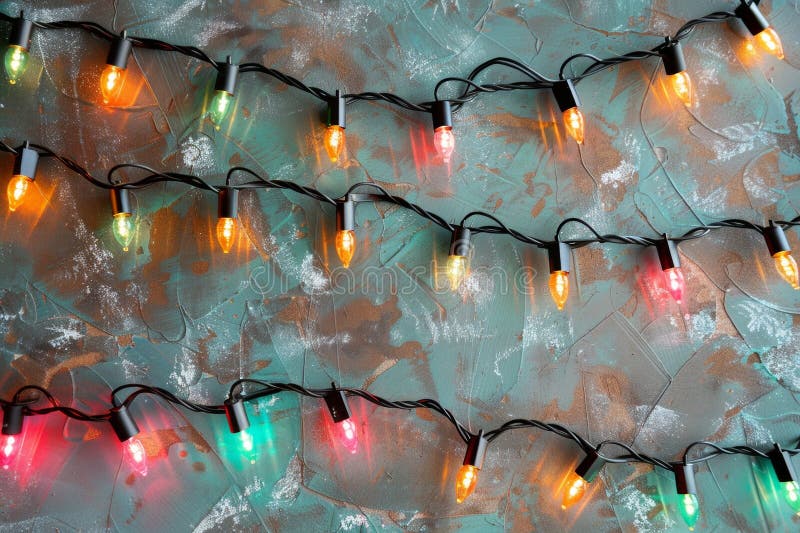 Decorative Christmas Lights Arranged in a Diagonal Layout Across a ...