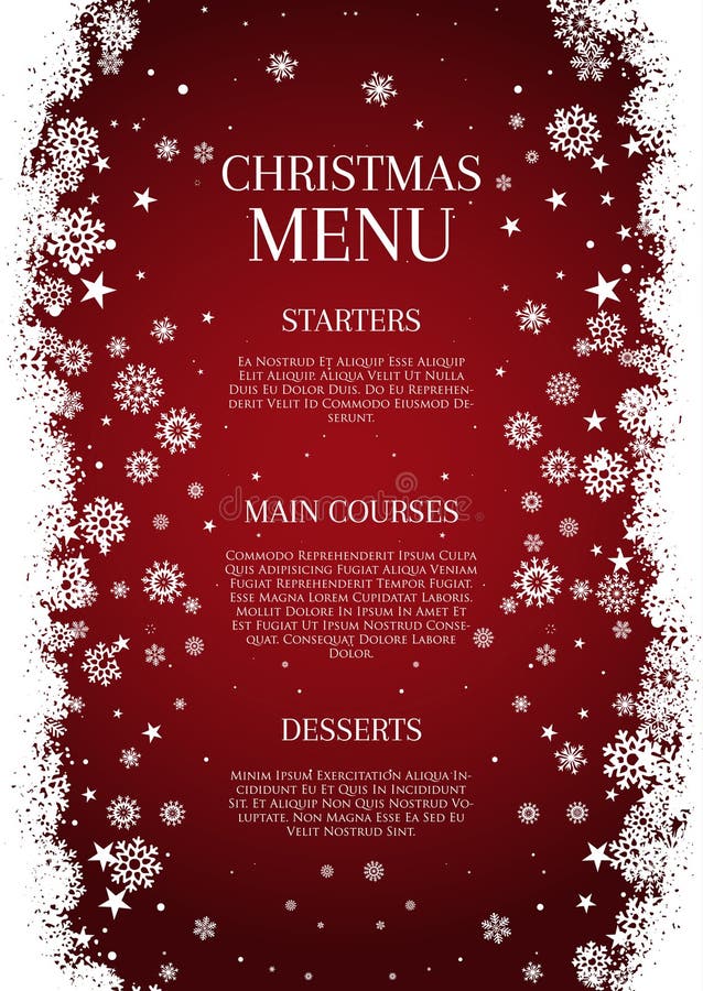Printable Christmas Menu Designs Delicate Christmas Menu Template On