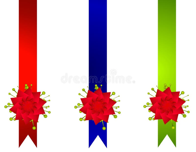 Decorative Christmas Ribbons And Bows Borders Stock Illustration ...