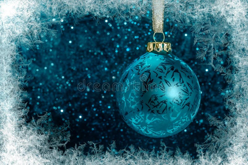 Decorative Ice Crystals Frostwork Frame on Black Matte Background Stock ...