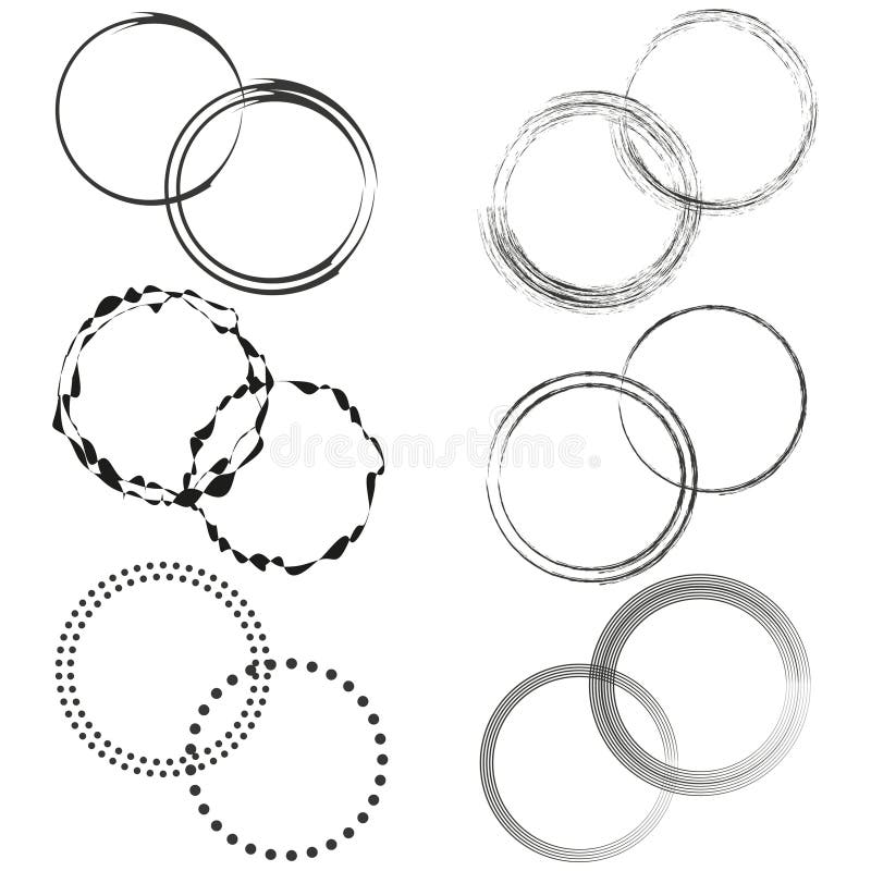 Decorative Circle Frames. Abstract Geometric Designs. Vector ...