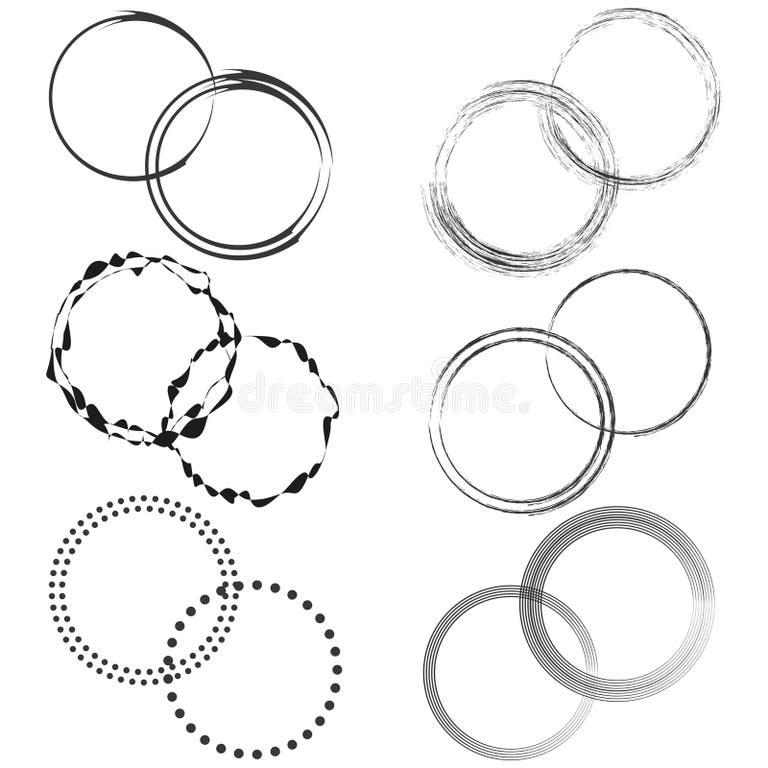 Decorative Circle Frames. Abstract Geometric Designs. Vector ...