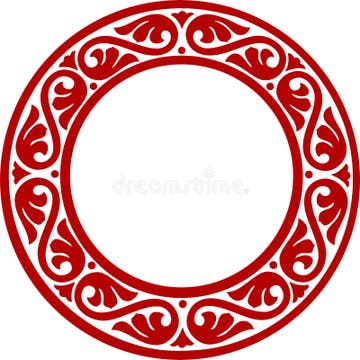 Decorative Circle Framework with Abstract Flowers Stock Vector ...