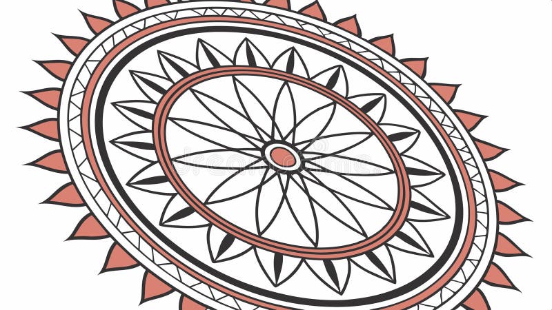 Decorative Circular Element, Sun or Wheel Motif Vector Design ...