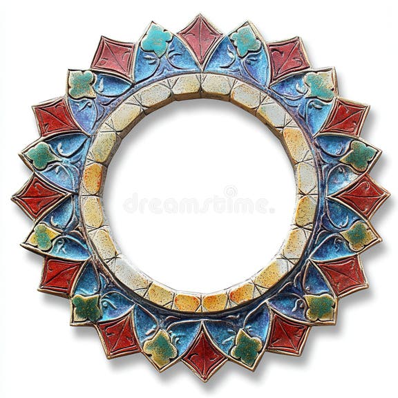 A Decorative Circular Frame with Colorful Patterns, Designed for ...