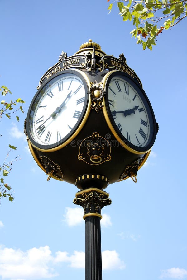 Decorative Clock in Bucharest, Romania Editorial Stock Photo - Image of ...