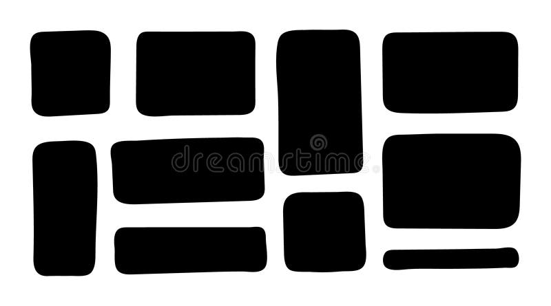 Decorative Collage, Geometric Hand Drawn Rectangle Frames for Note ...