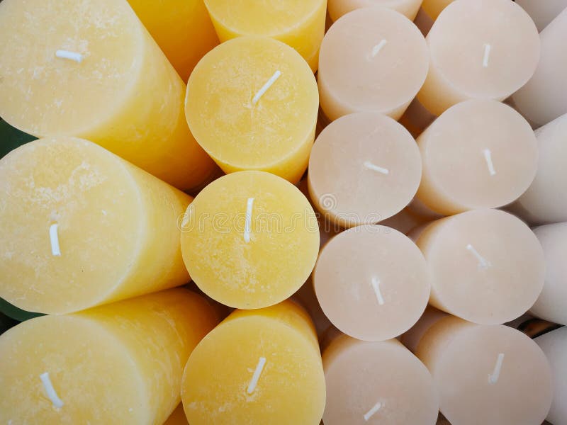 Decorative Colored Tea Candles, Various Colors, Top View Stock Image ...